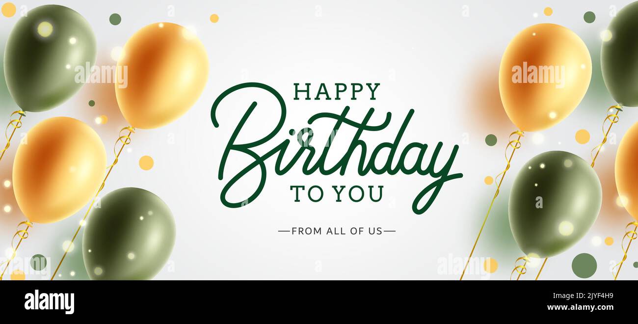 Birthday vector background design. Happy birthday text with gold and ...
