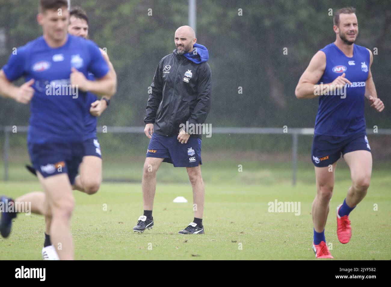 Coach Rhyce Shaw in action during an AFL North Melbourne Kangaroos ...