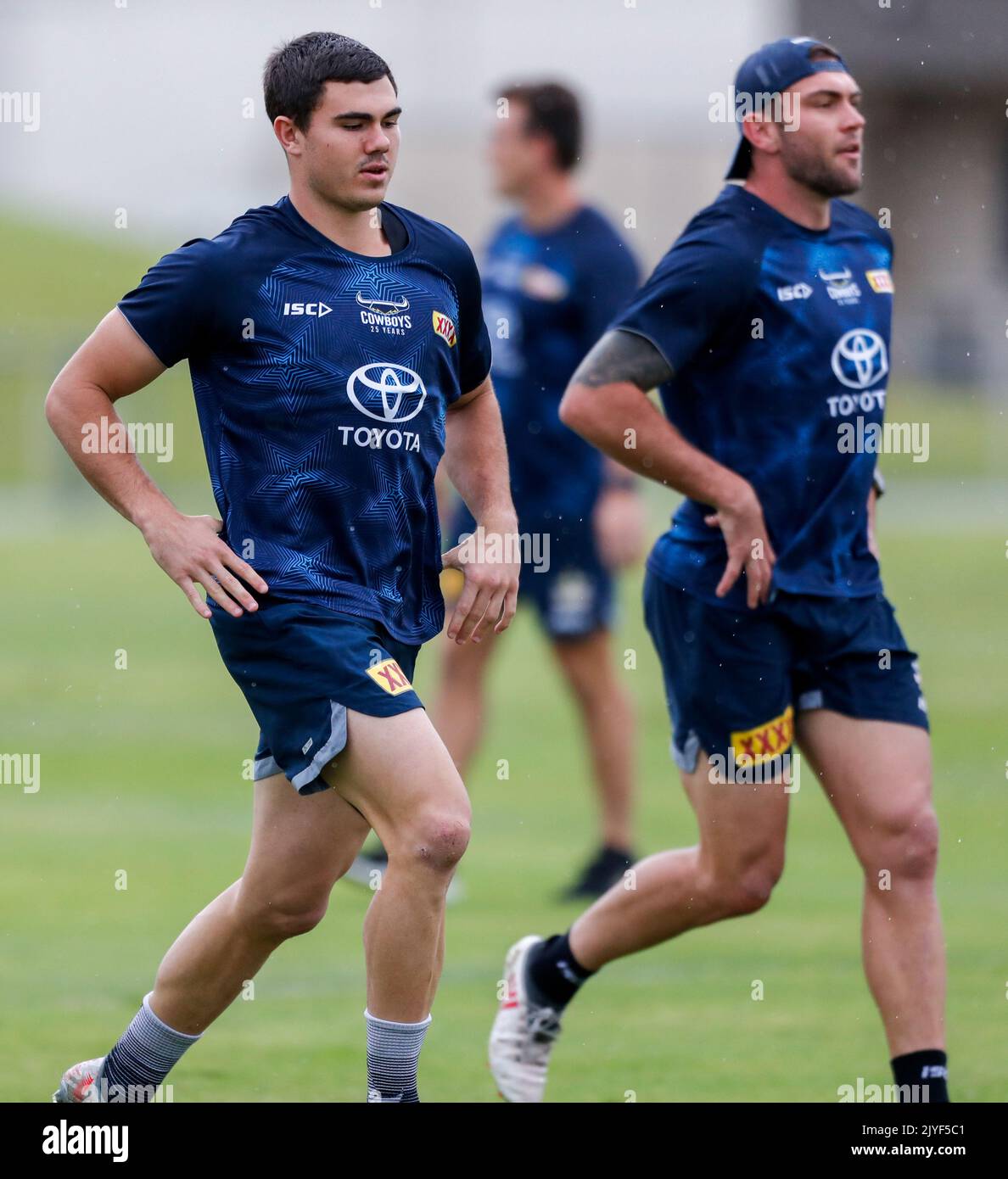 Jake Clifford and Kyle Feldt during an NRL North Queensland Cowboys ...