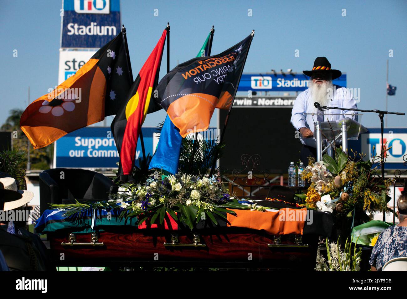 Senator Pat Dodson during the state funeral for the former Member for ...