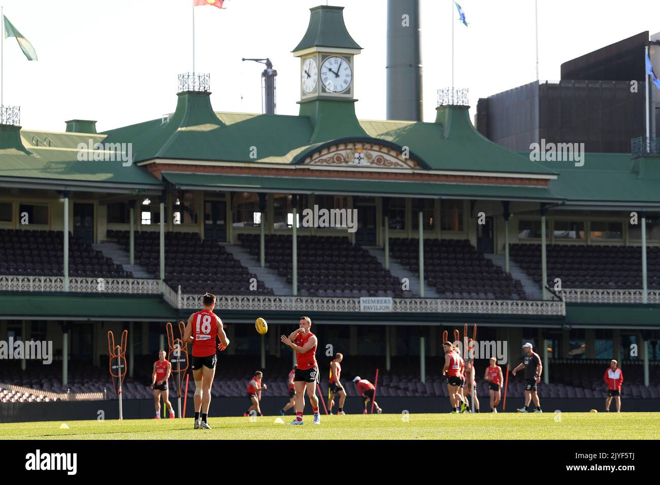 Sydney Swans AFL players during a training session at the SCG in Sydney ...