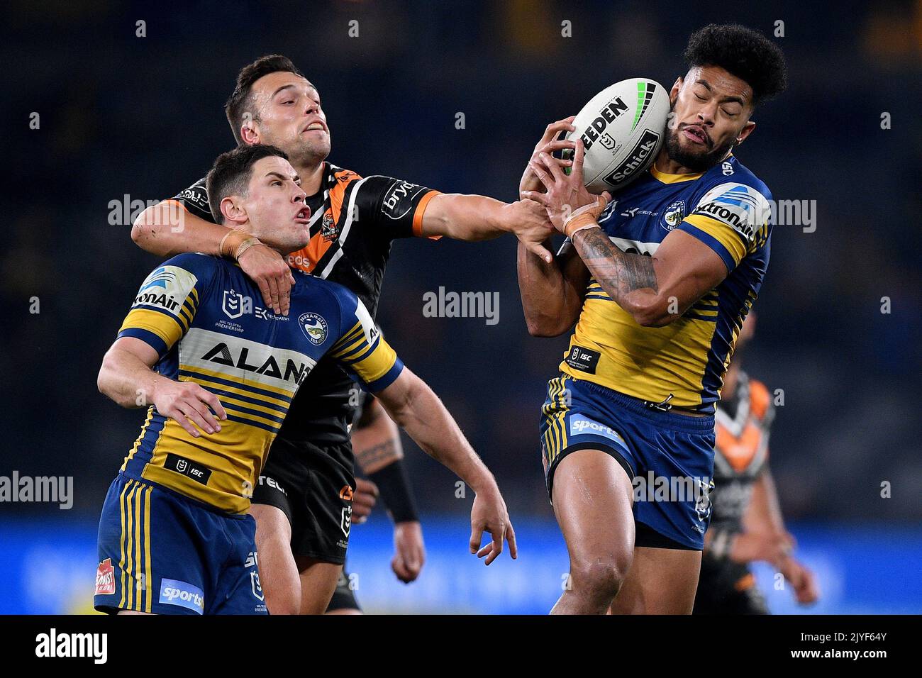 Waqa Blake of the Eels takes a high ball during the Round 11 NRL match ...