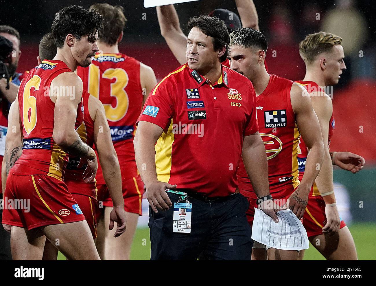 Suns coach Stuart Dew is seen during the Round 8 AFL match between the ...