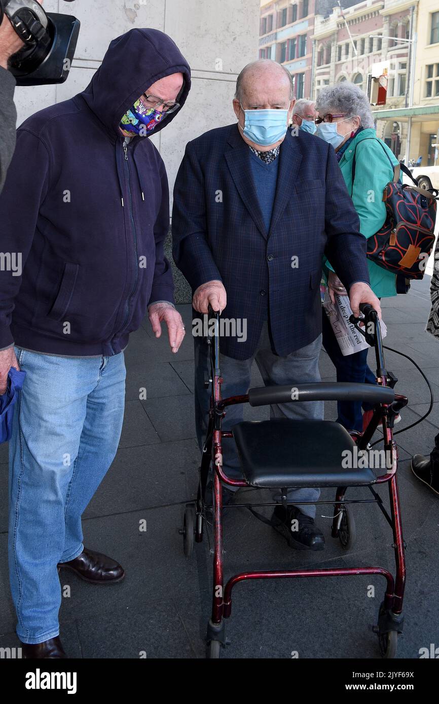 William Henry Wade (right) leaves John Madison Tower in Sydney, Friday ...