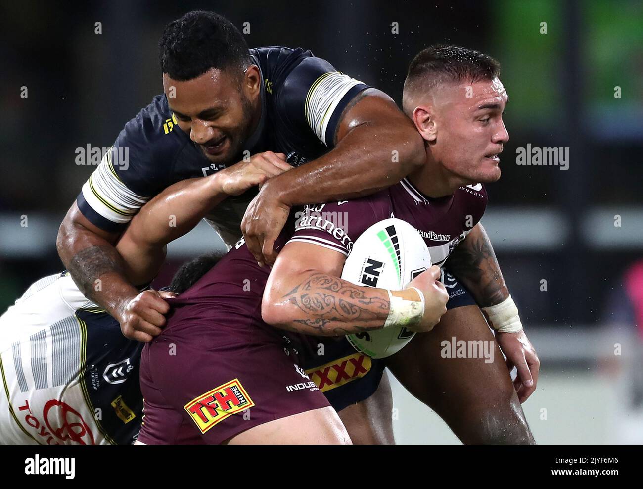 Danny Levi of the Storm takes the ball up during the Round 11 NRL match ...