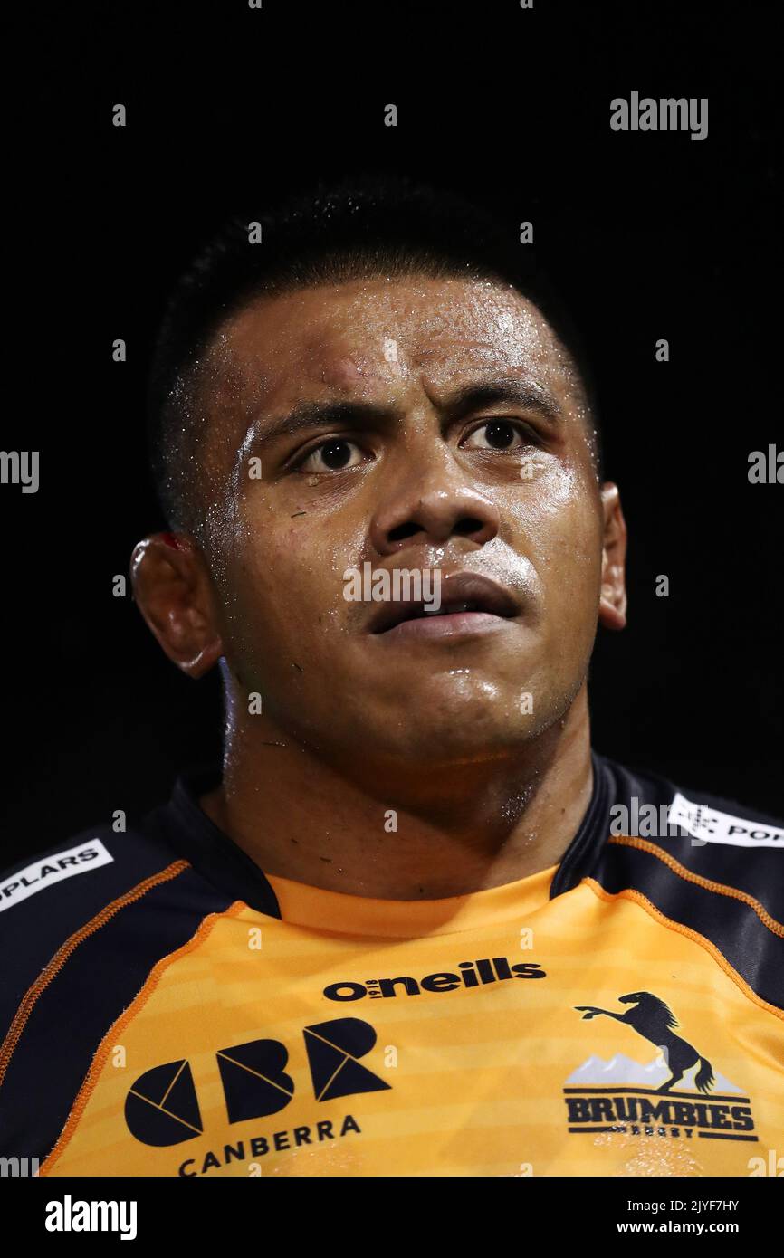 Allan Alaalatoa of the Brumbies looks on during the Round 4 Super Rugby ...