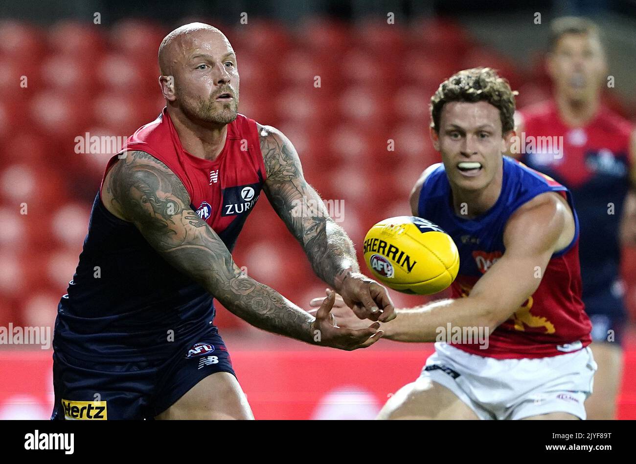 Nathan Jones of the Demons during the Round 8 AFL match between the ...