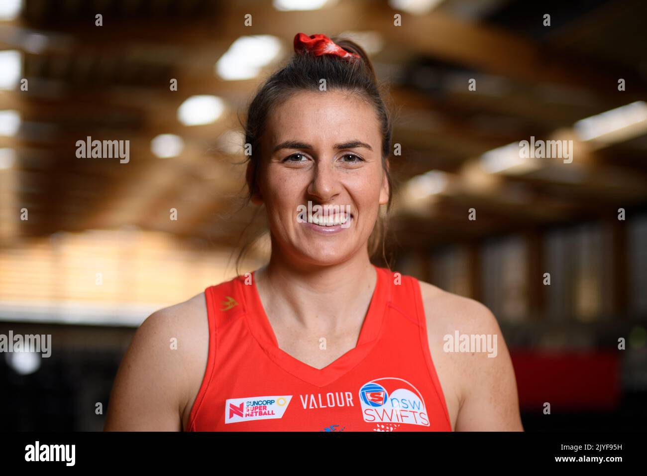 NSW Swifts captain Maddy Proud poses for a photograph ahead of the ...
