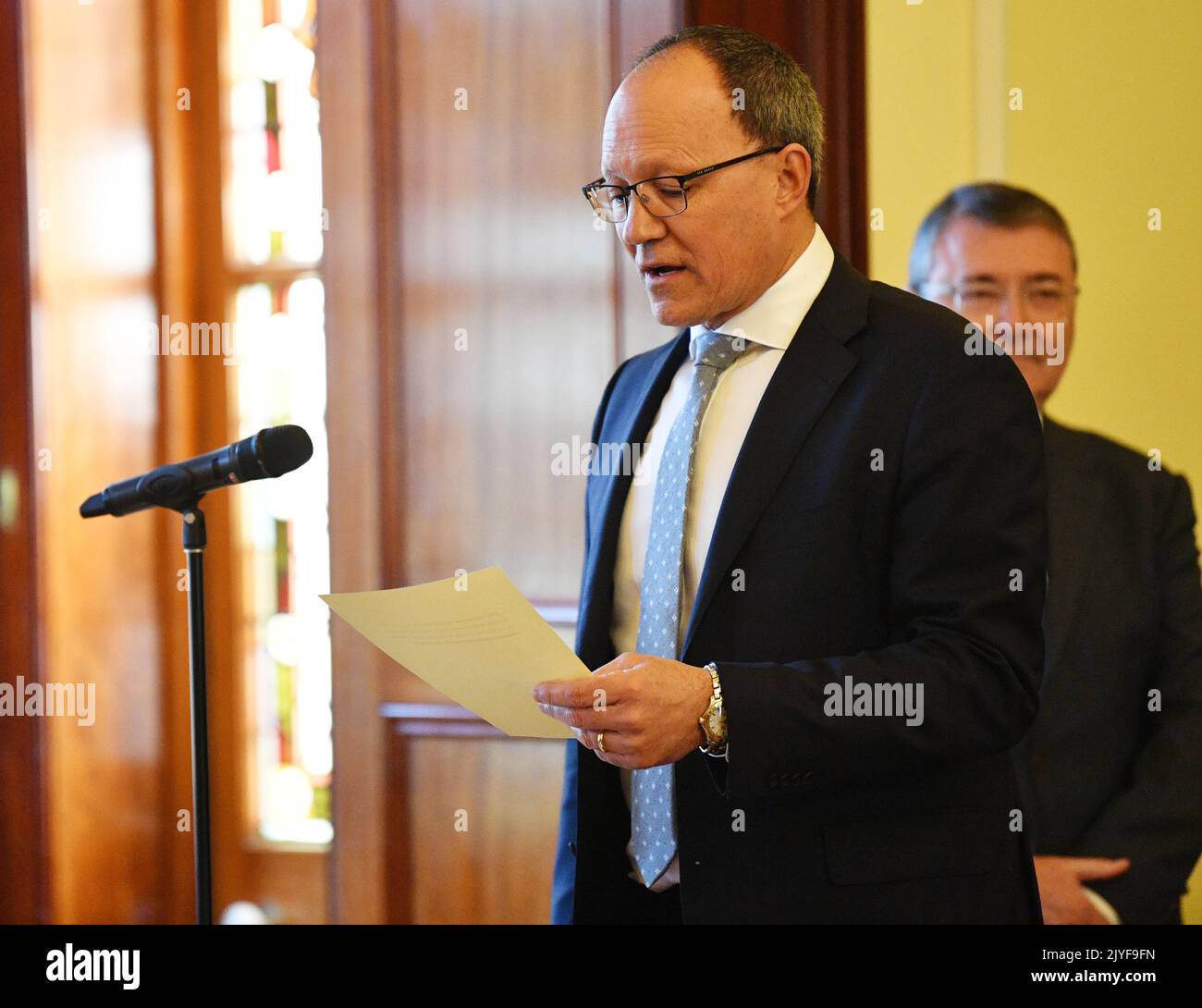 MP Corey Wingard during a swearing-in ceremony for new ministers at ...