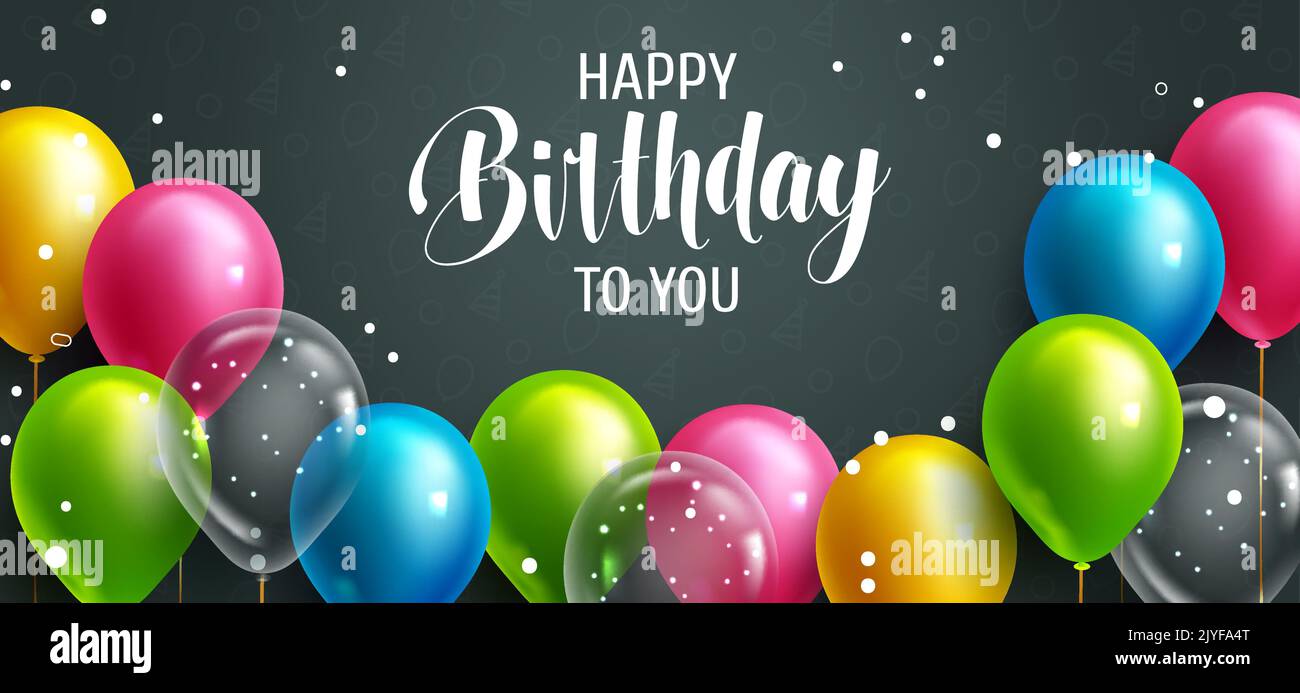 Birthday greeting vector background design. Happy birthday to you text ...