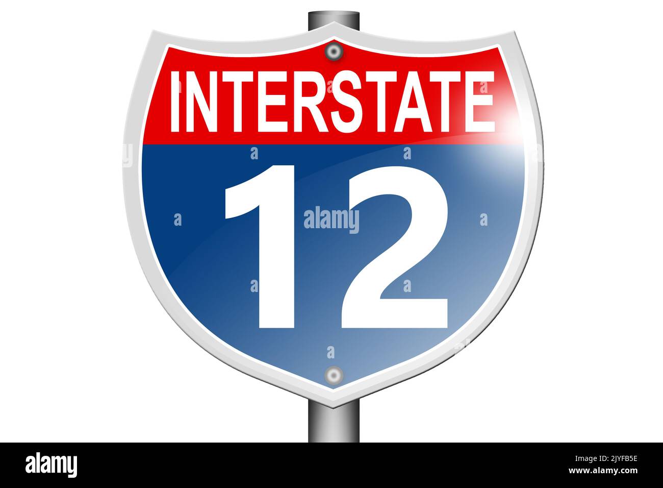 Interstate highway 14 road sign isolated on white background, 3d ...