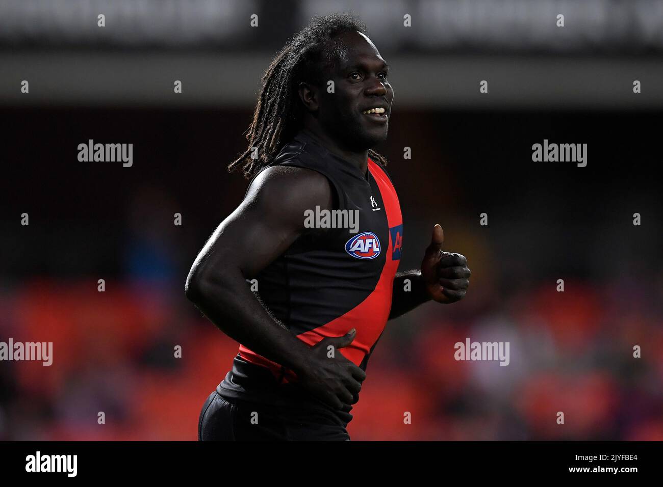 Anthony McDonald-Tipungwuti of the Bombers is looks on during the Round ...