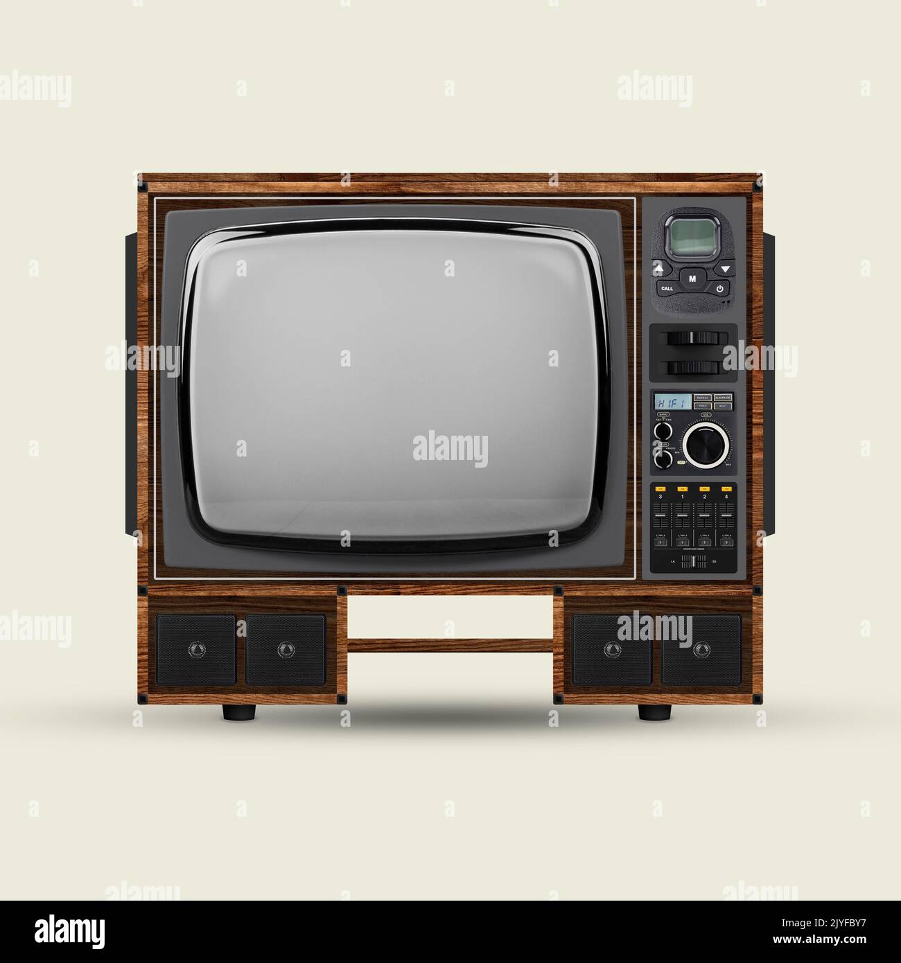 TV with built-in sound system. Upgraded version of retro tv set with ...