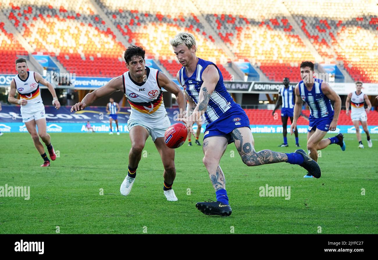 Jasper Pittard of the Kangaroos during the Round 9 AFL match between ...
