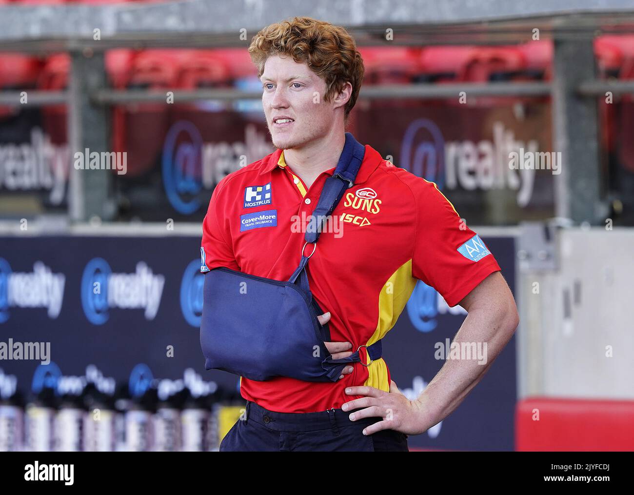 Matthew Rowell of the Suns looks on during the Round 9 AFL match ...