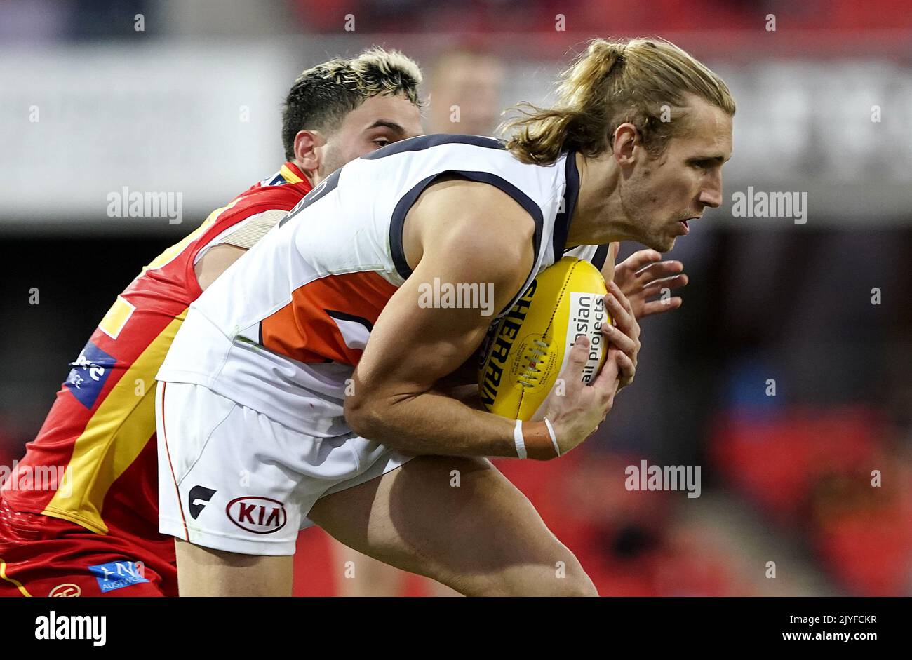 Nick Haynes of the Giants takes a mark during the Round 9 AFL match ...