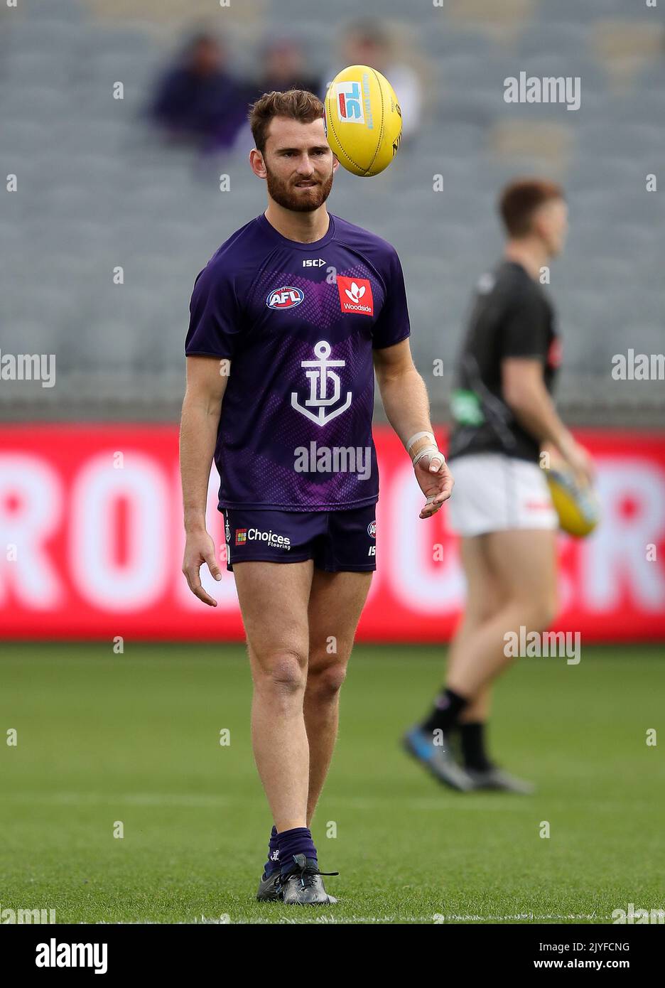 Connor Blakely of the Dockers warms-up before the Round 9 AFL match ...