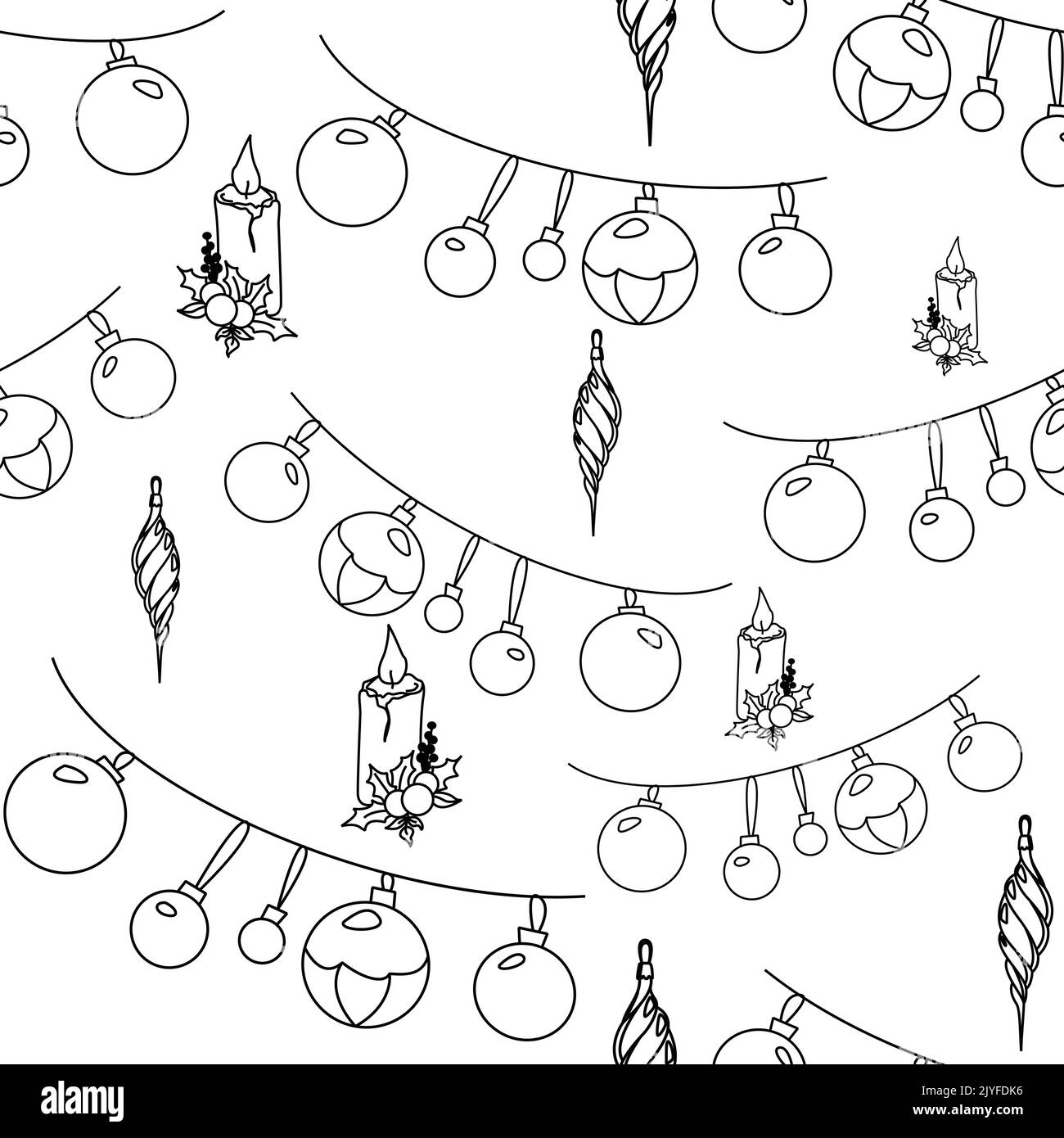 Vector hand drawn seamless pattern. Christmas, winter doodle elements ...