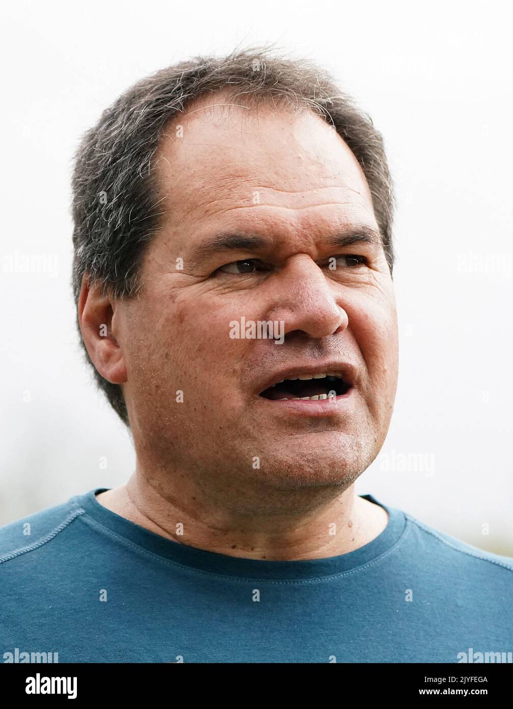 New Australian Wallabies coach Dave Rennie is seen as he addresses ...