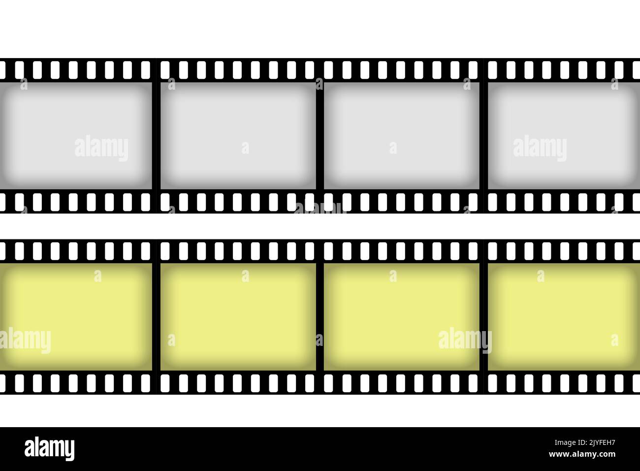 Isolated wide blank and black film strip, 3d rendering Stock Photo - Alamy