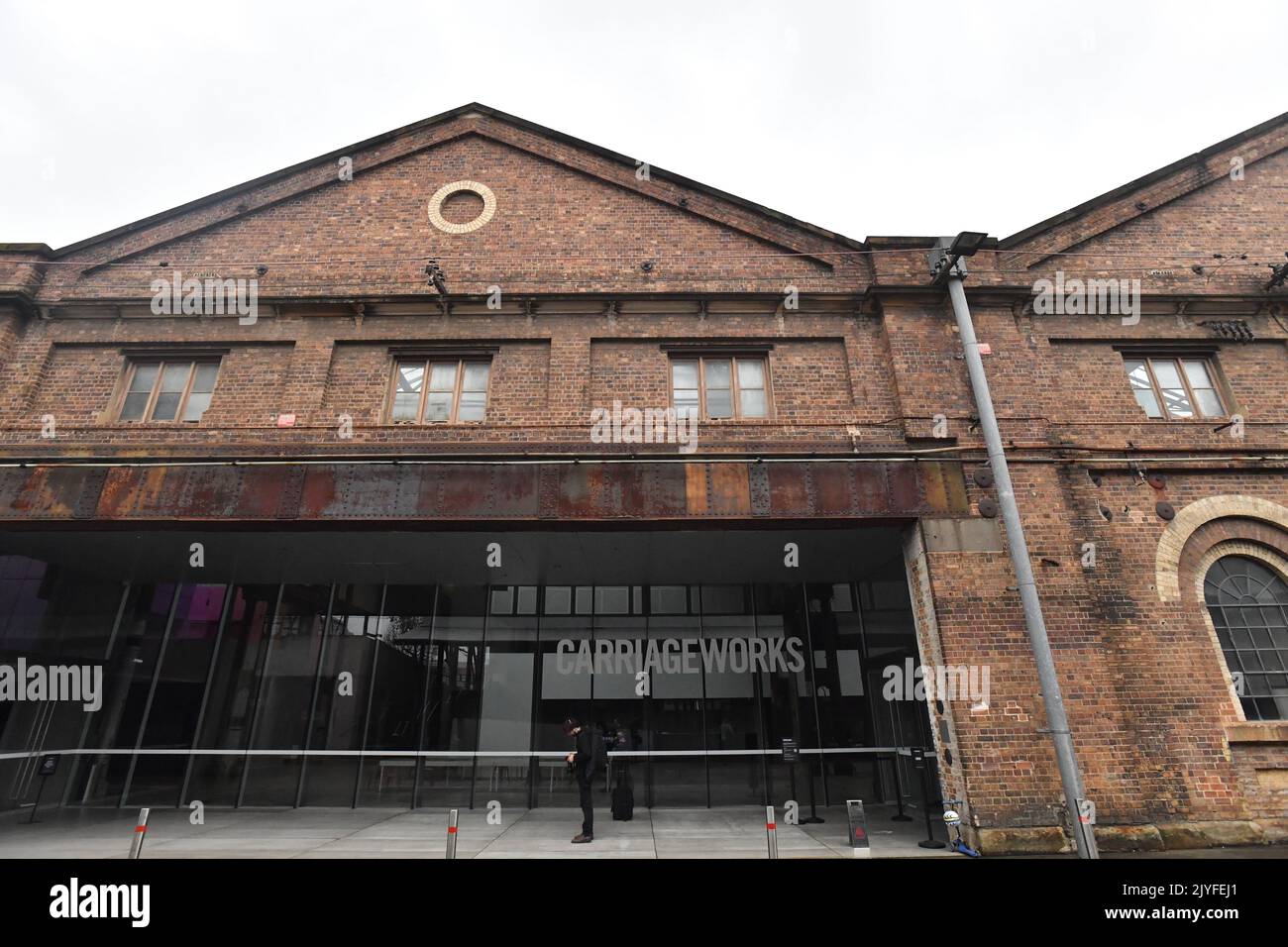The outside of the Carriageworks in Sydney, Friday, August 7, 2020 ...