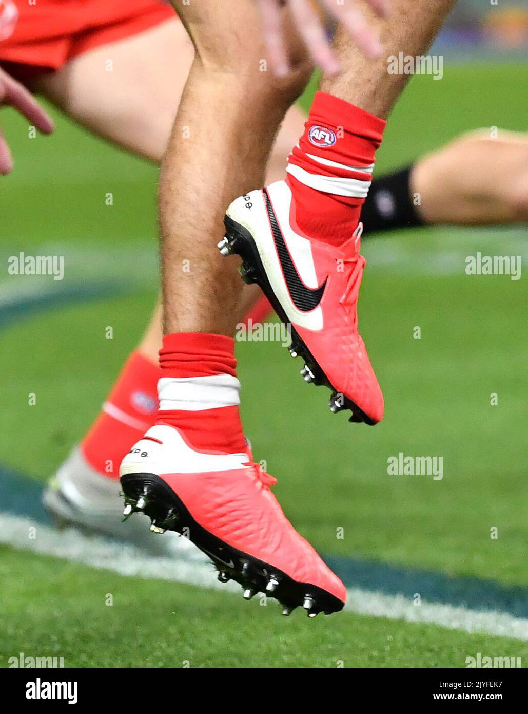 The boots of Sam Wicks of the Swans are seen during the Round 10 AFL ...