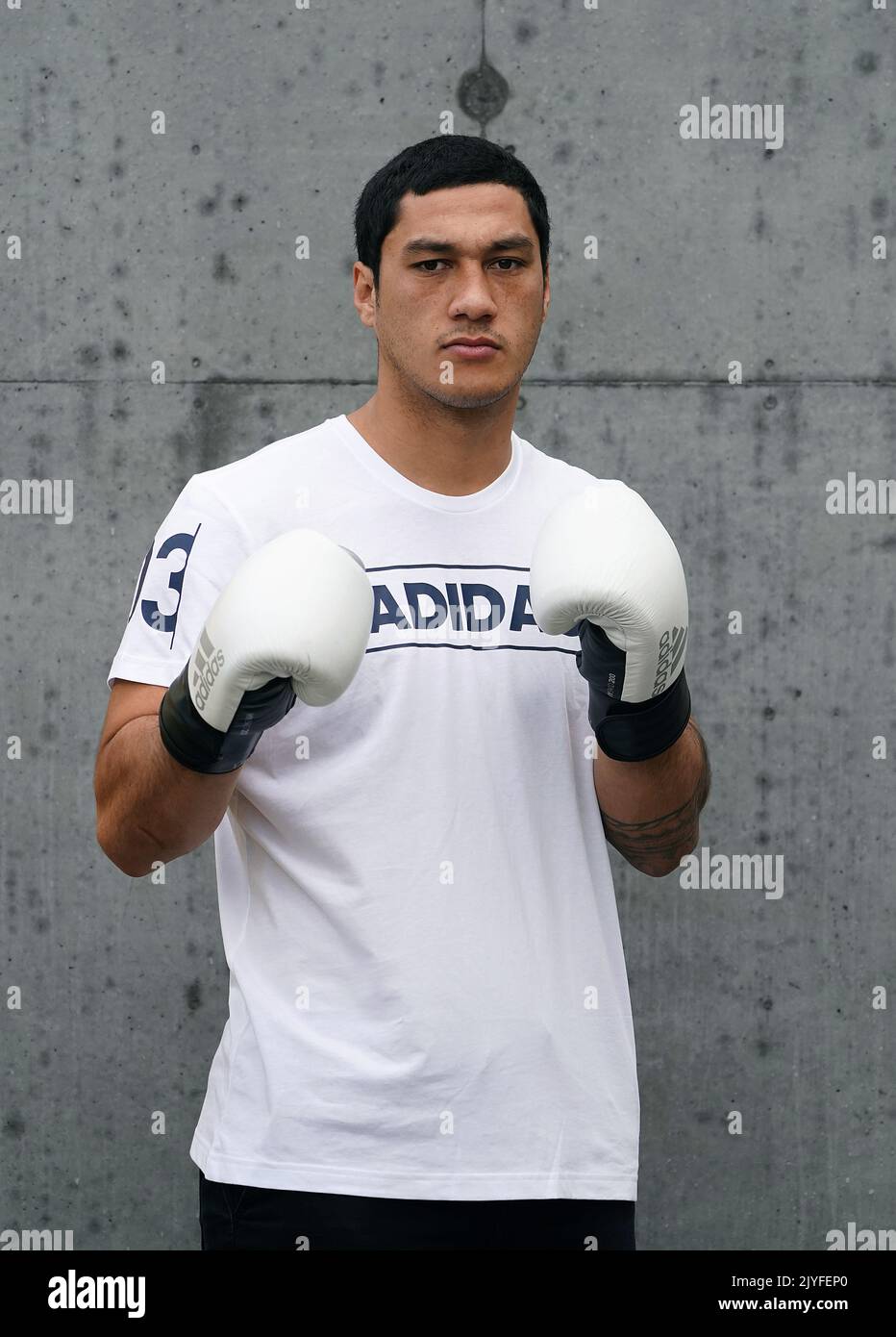 Australian world-ranked boxer Jai Opetaia poses for a photograph on the ...