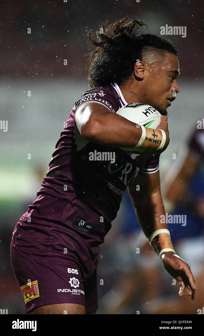 Moses Suli of the Sea Eagles during the Round 13 NRL match between the ...