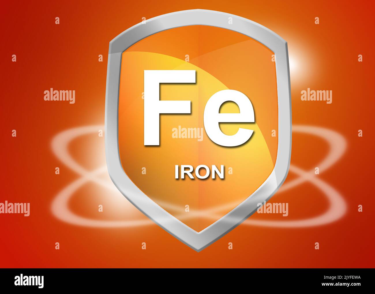 Minerals Iron shield for health concept, 3d rendering Stock Photo - Alamy