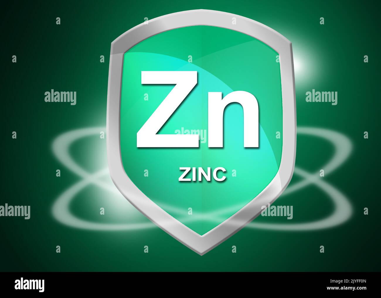 Minerals Zinc shield for health concept, 3d rendering Stock Photo - Alamy