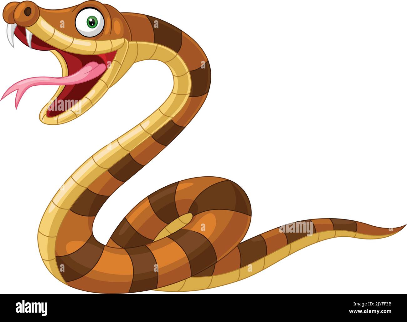 Cartoon brown snake on white background Stock Vector Image & Art - Alamy
