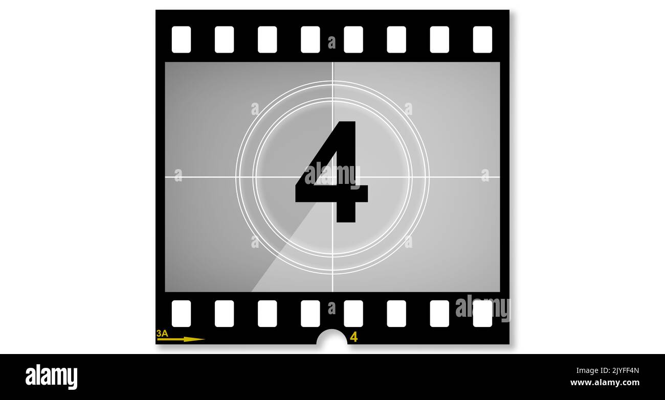 Old film movie with timer count number four, 3d rendering Stock Photo ... Old film movie with timer count number four, 3d rendering Stock Photo ...