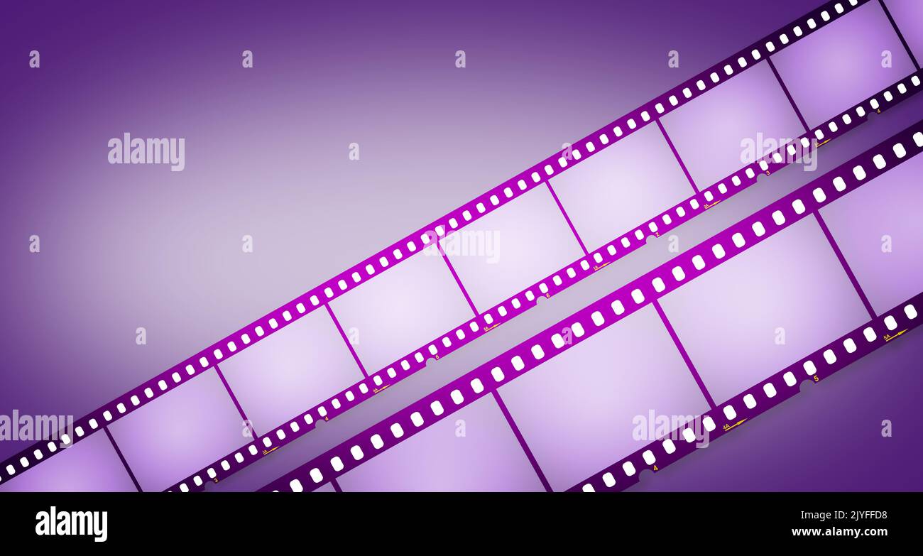 Purple film strip template isolated, 3d rendering Stock Photo - Alamy