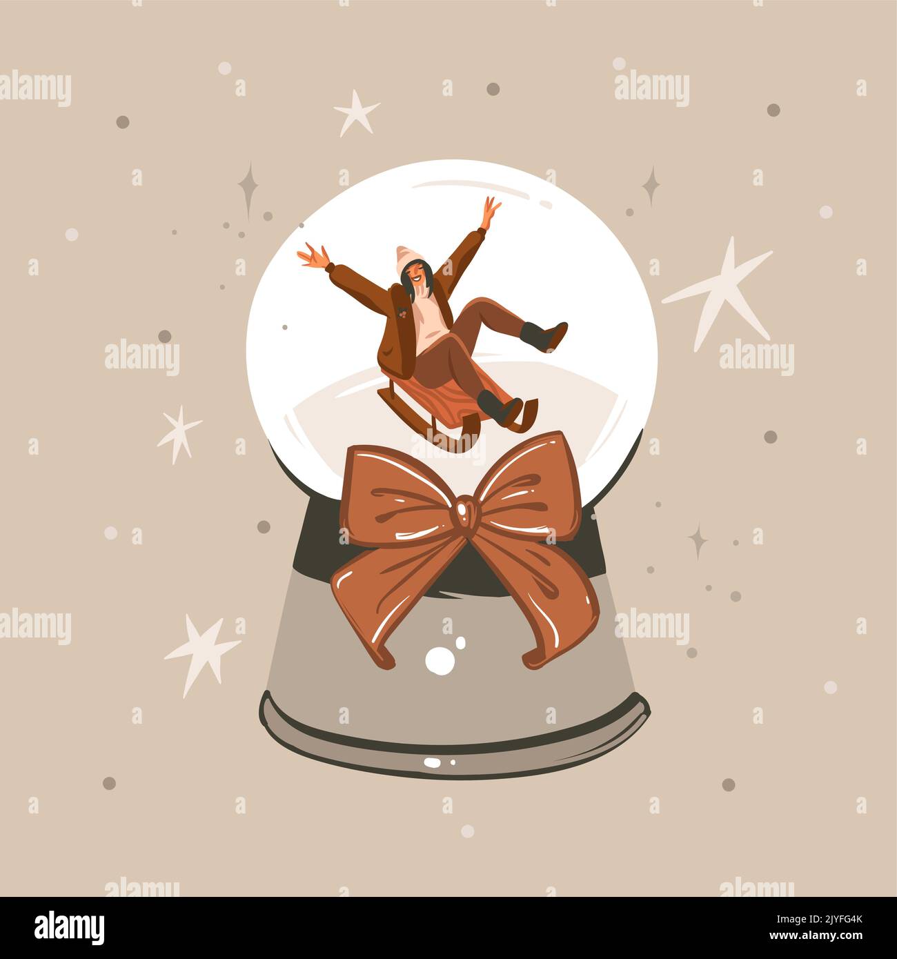 Hand drawn vector abstract graphic Merry Christmas and Happy new year ...