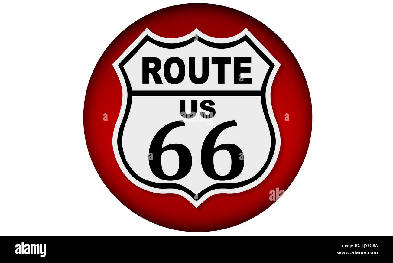 USA Route 66 vintage road sign , 3d rendering Stock Photo - Alamy