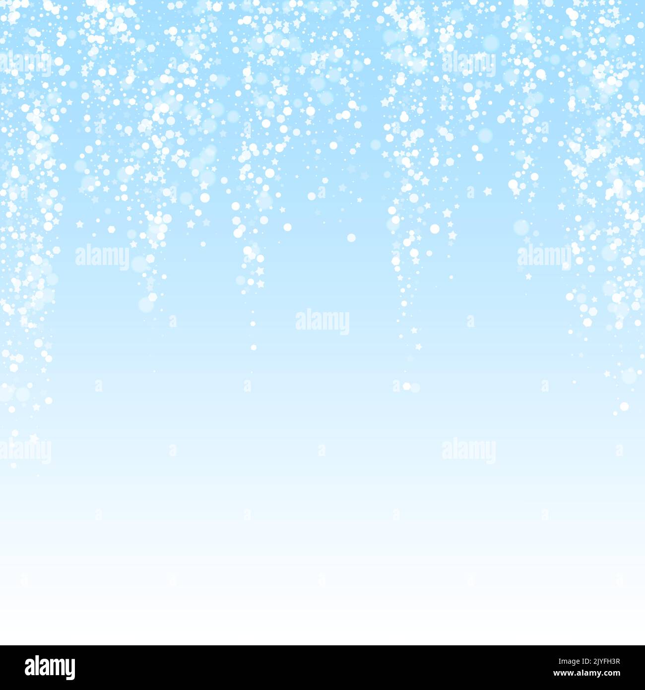 Christmas falling snow background. Subtle flying snow flakes and stars ...