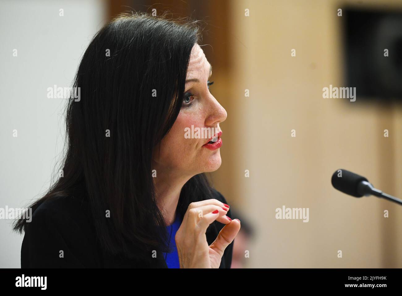 Deputy Secretary of the Department of Education Dr Ros Baxter speaks during a Senate inquiry at ...