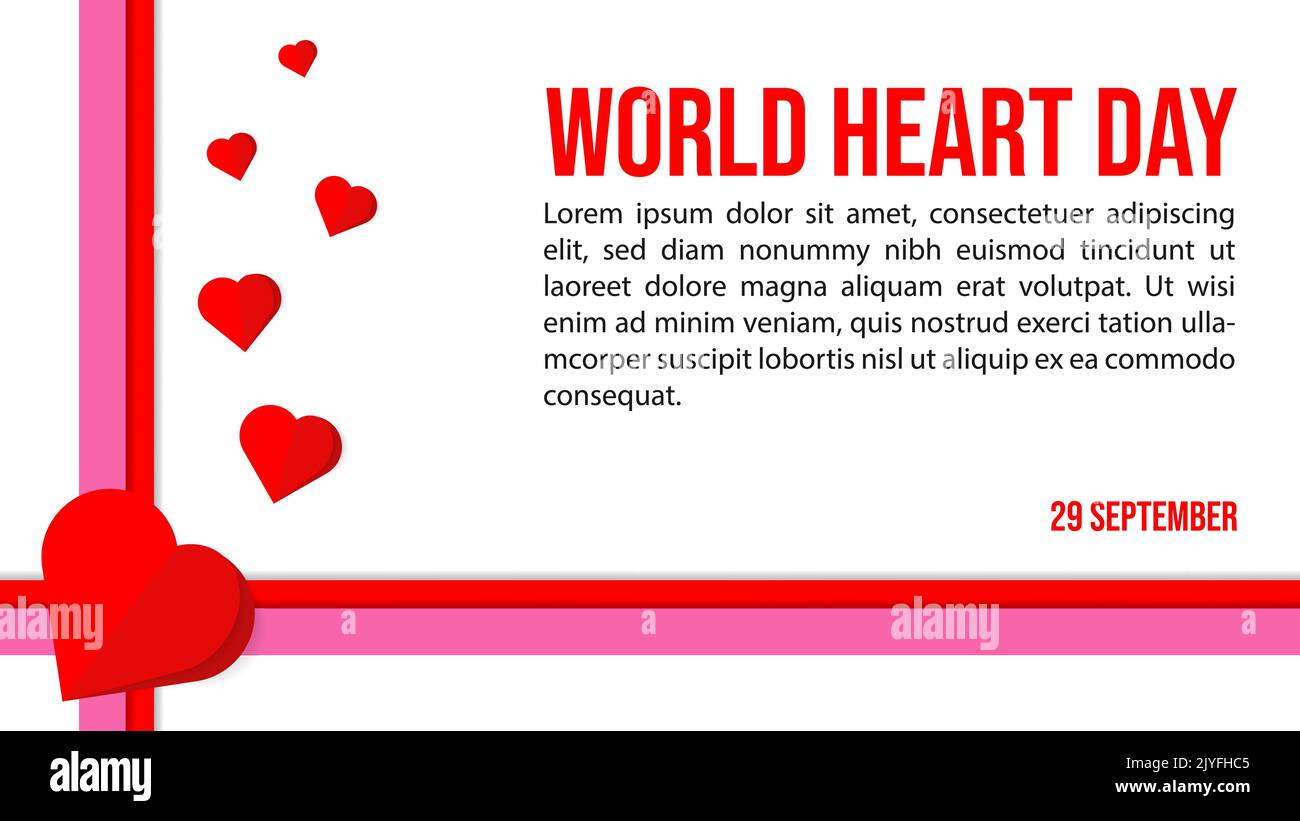 World Heart Day background design with copy space, vector illustration ...