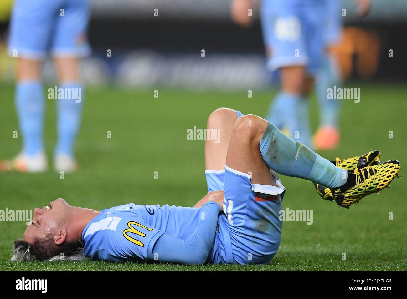 Lachlan Wales of Melbourne City during the Round 25 A-League match ...