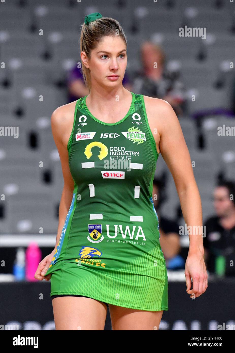Kaylia Stanton of the Fever is seen during the Round 3 Super Netball ...