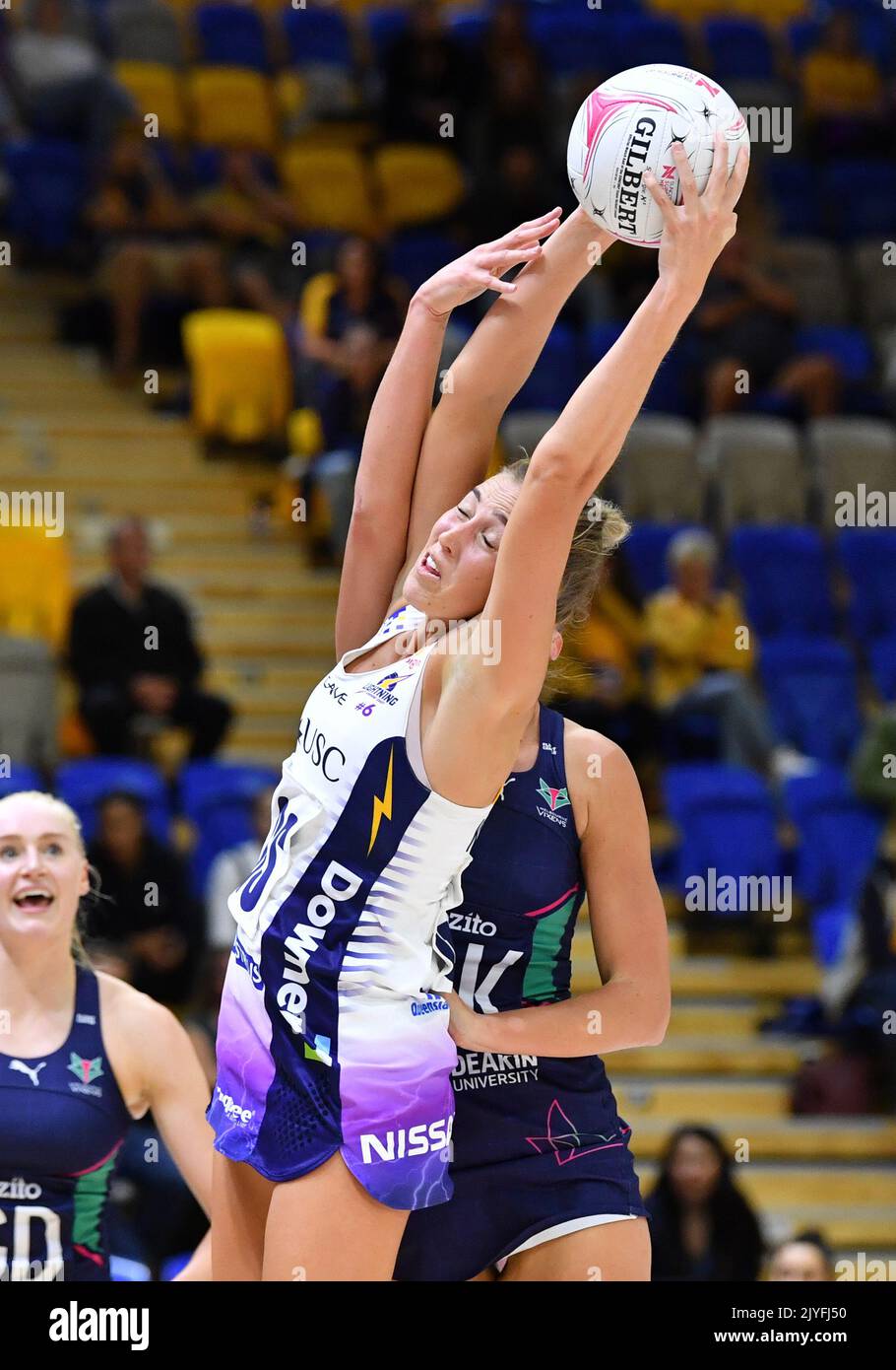 Cara Koenen of the Lightning in action during the Round 3 Super Netball ...