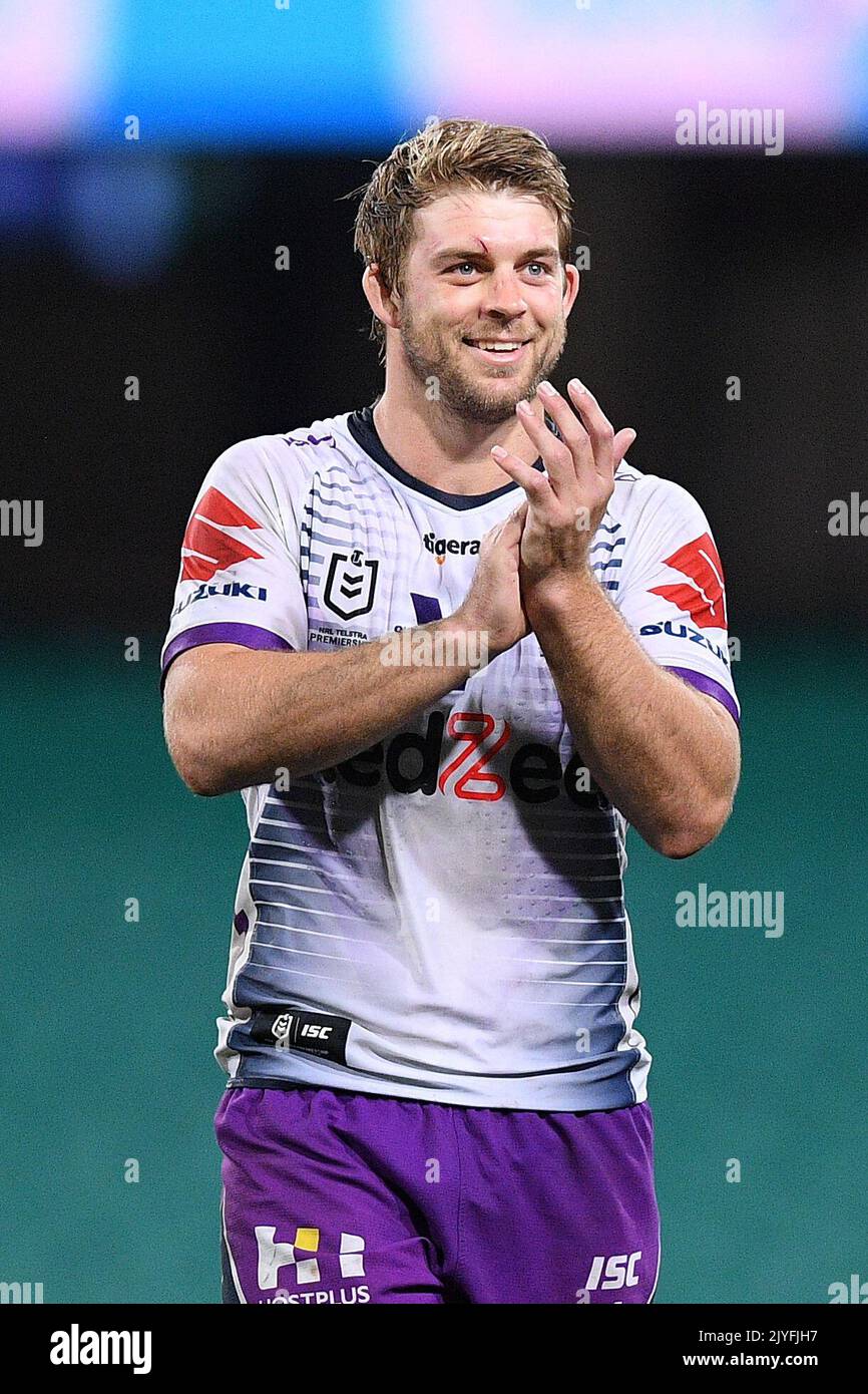 Christian Welch of the Storm gestures to the crowd following the round ...