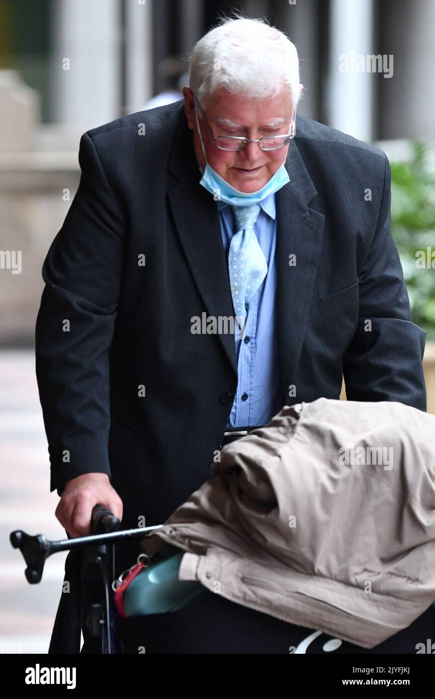 Retired Christian Brother Peter Nicholas Lennox arrives at Downing Centre Courts to face ...