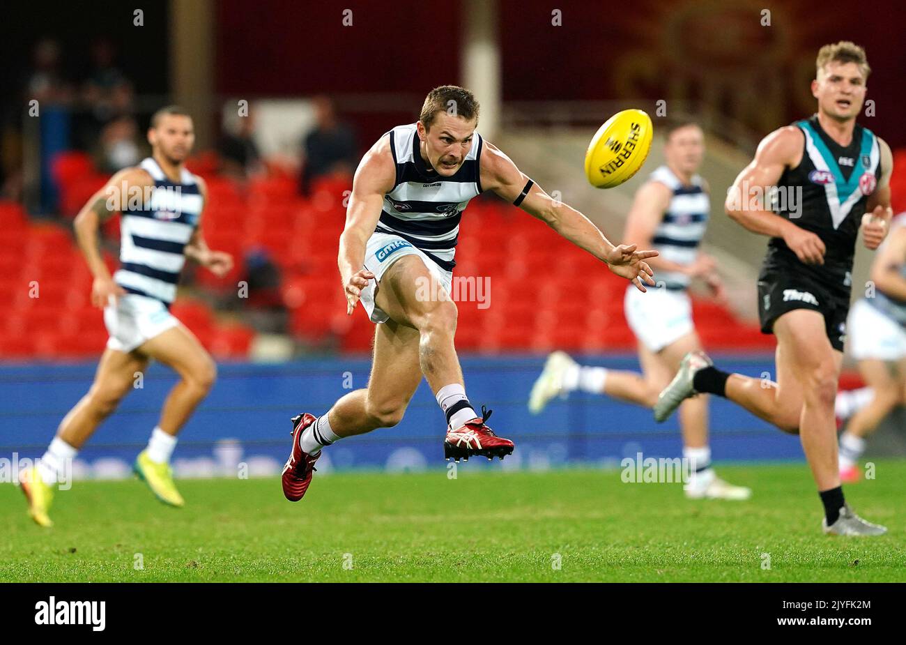 Tom Atkins of the Cats during the Round 12 AFL match between the Port ...