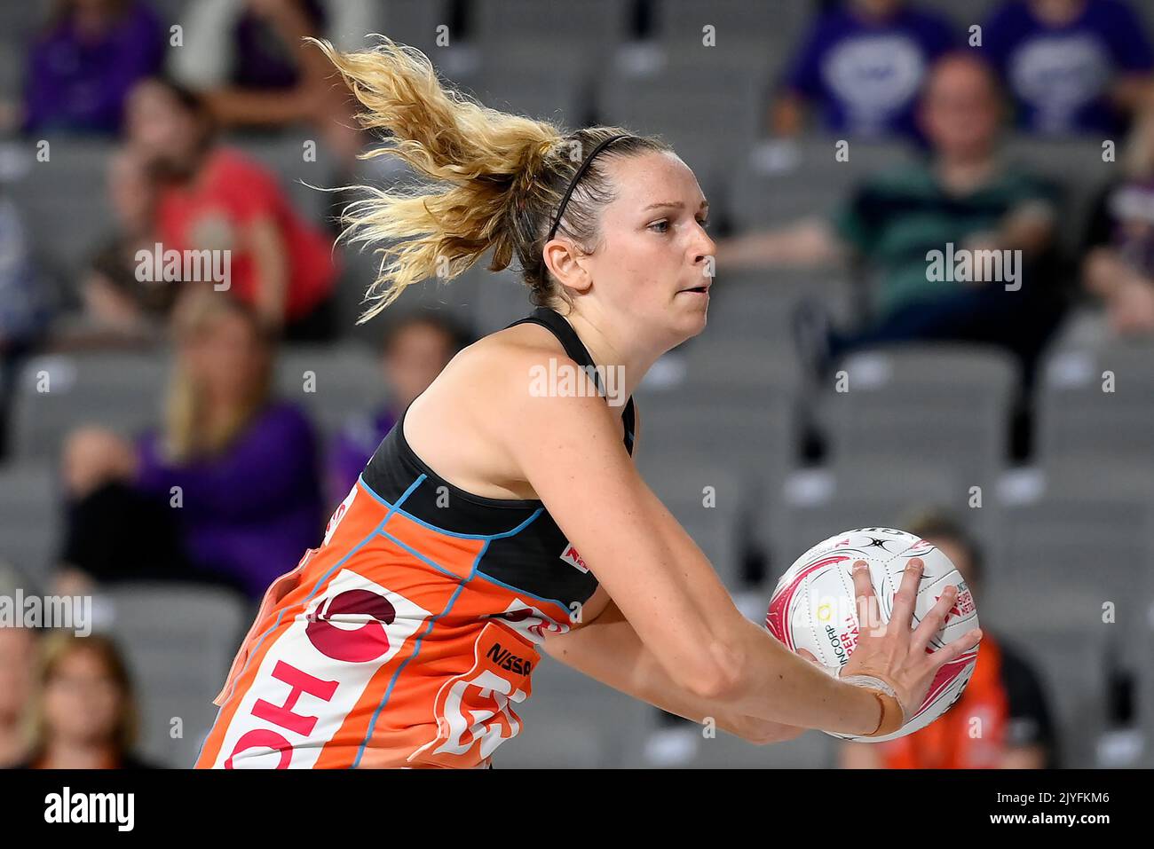 Jo Harten of the Giants in action during the Round 4 Super Netball ...