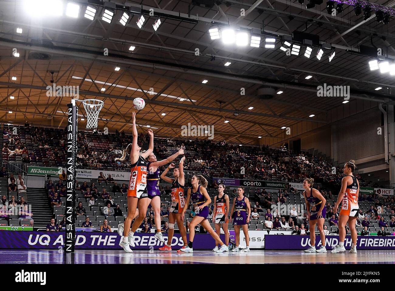 A general view of action is seen during the Round 4 Super Netball match ...