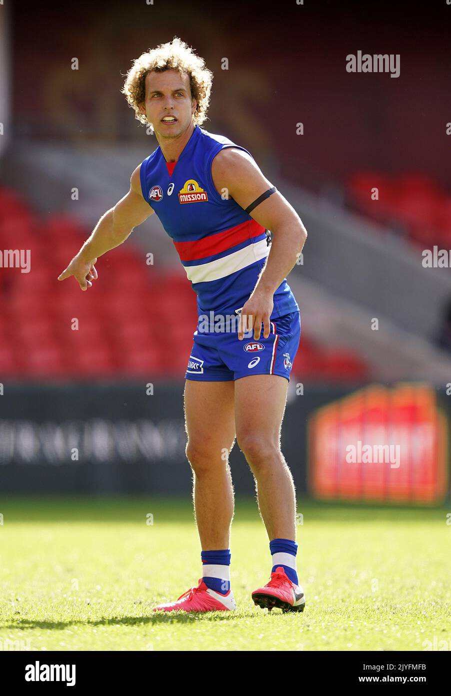 Mitch Wallis of the Bulldogs during the Round 12 AFL match between the ...