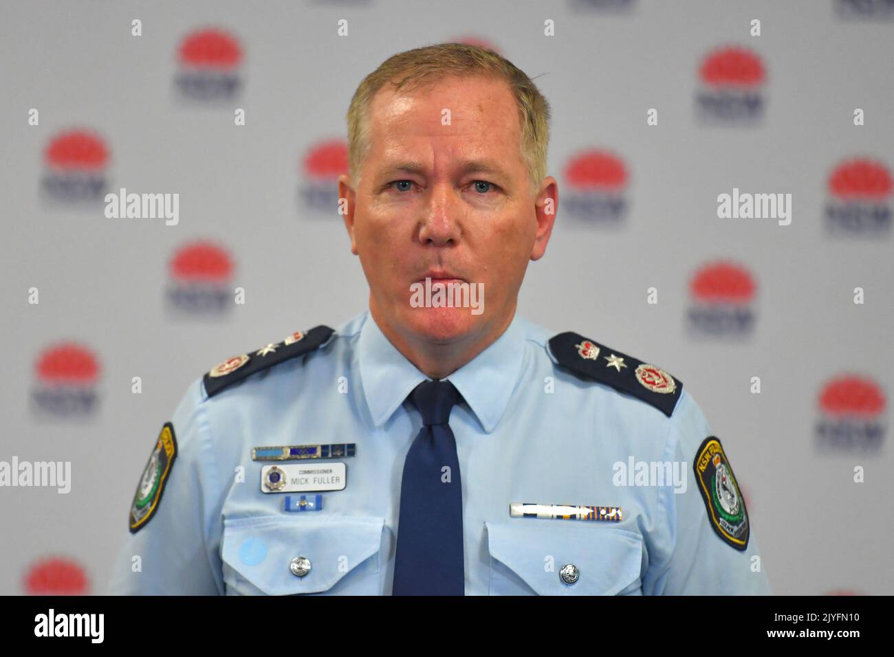 NSW Police Commissioner Mick Fuller at a press conference in Sydney ...