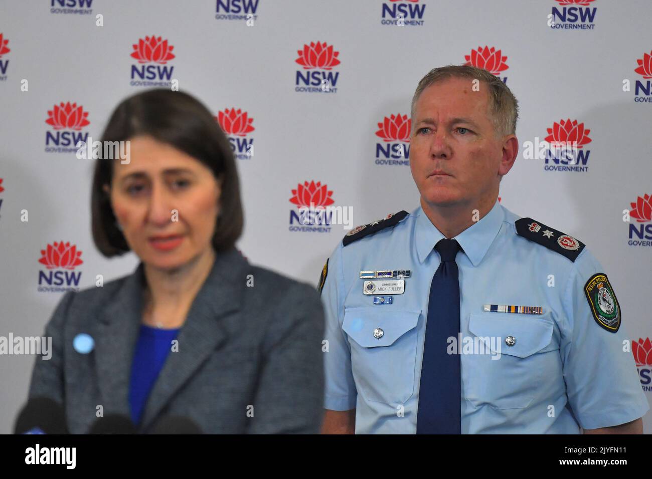 NSW Premier Gladys Berejiklian and NSW Police Commissioner Mick Fuller ...