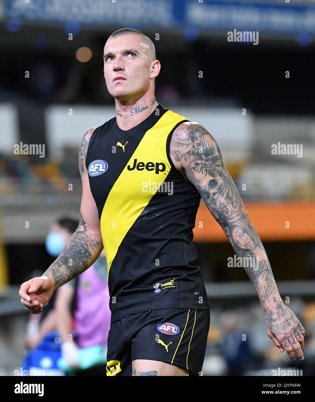 Dustin Martin of the Tigers is seen during the Round 12 AFL match ...